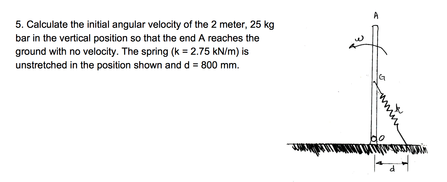 Solved 5. Calculate the initial angular velocity of the 2 | Chegg.com