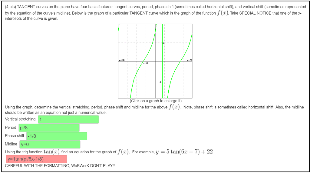 Solved (4 pts) TANGENT curves on the plane have four basic | Chegg.com