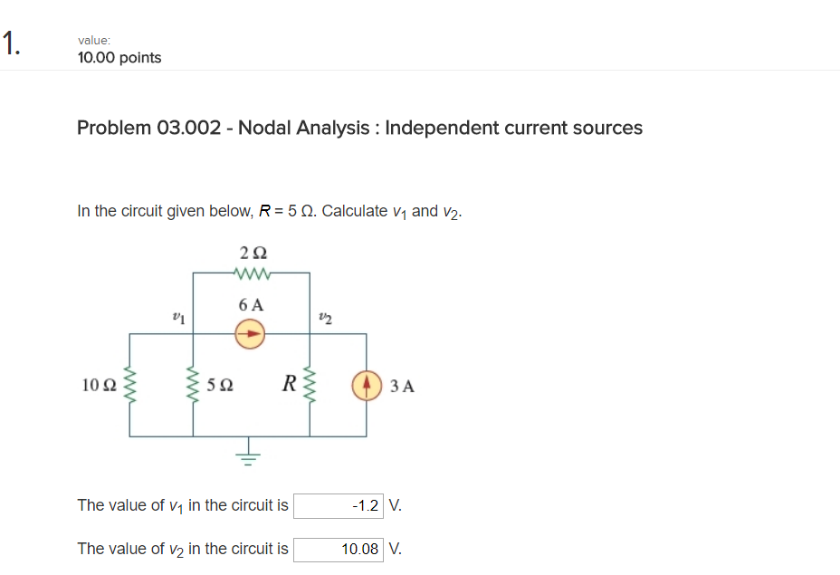 Solved 10.00 points Problem 03.002 Nodal Analysis: | Chegg.com