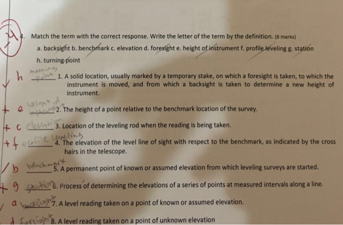Solved Match the term with the correct response. Write the | Chegg.com