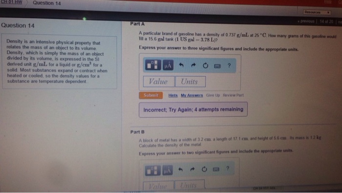 Solved Density is an intensive physical property that | Chegg.com