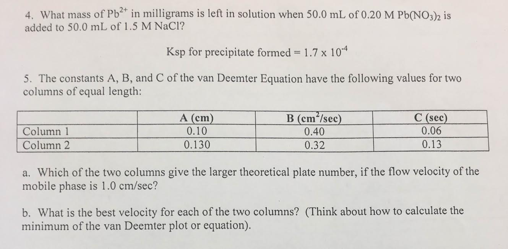 Solved What mass of Pb^2+ in milligrams is left in solution | Chegg.com