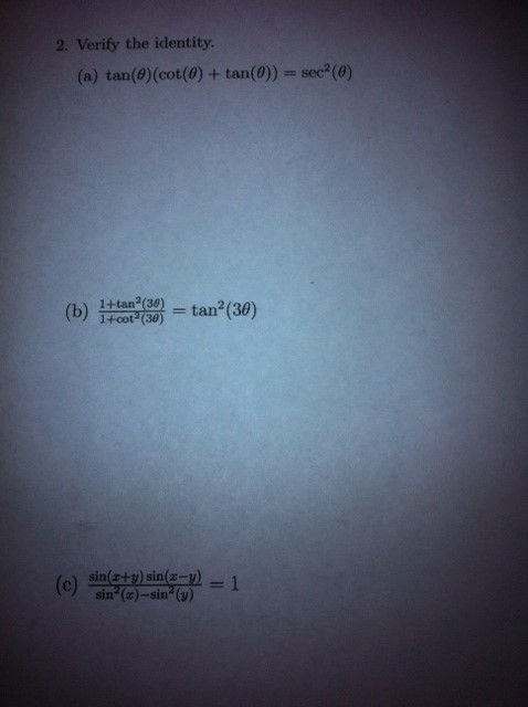 Solved Verify the identity. tan(theta) (cot(theta) + | Chegg.com Solved Verify the identity. tan(theta) (cot(theta) + | Chegg.com