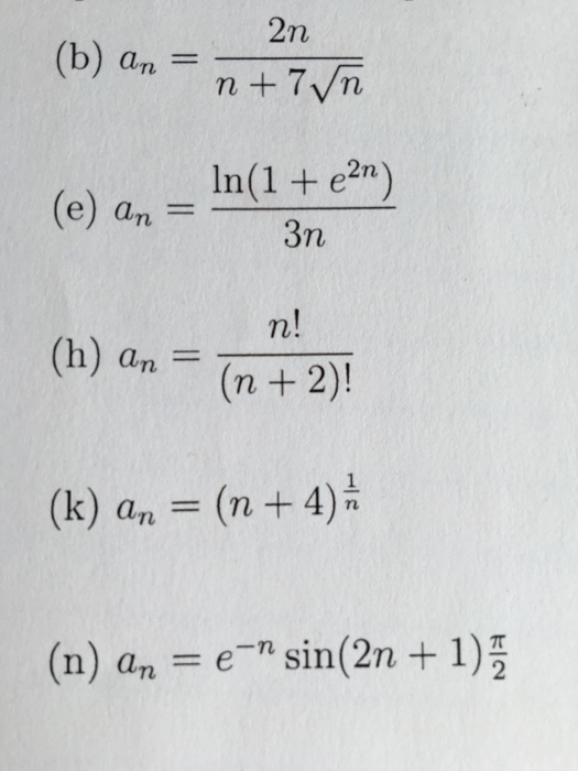 Solved Determine whether each of the following sequences | Chegg.com