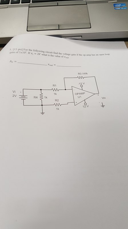 Solved For the following circuit find the voltage gain if | Chegg.com