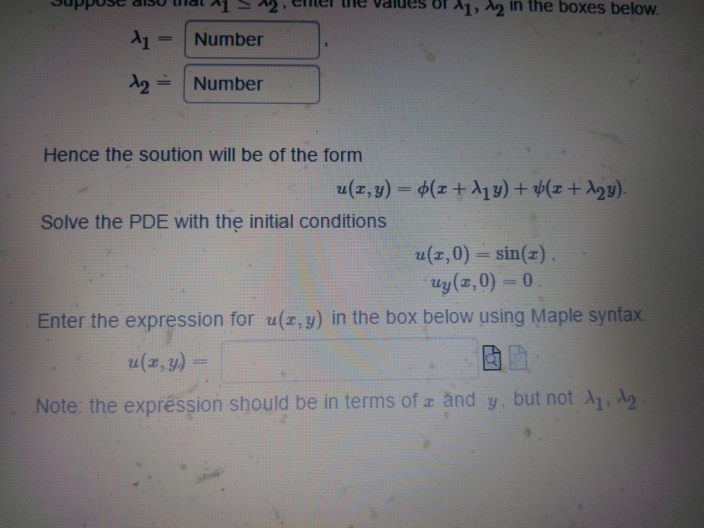 Solved Suppose that A A1, A2 are constants such that u(z,y) | Chegg.com