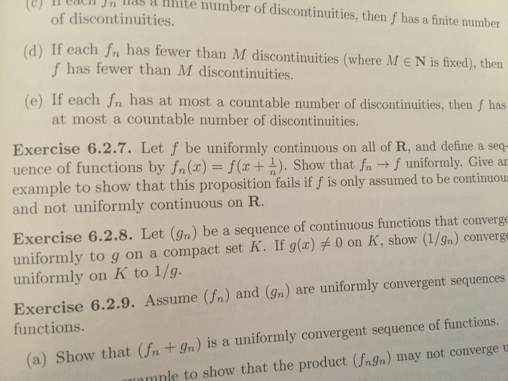 Solved Let f be uniformly continuous on all of R, and define | Chegg.com