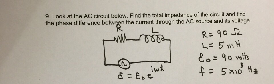 Solved Look at the AC circuit below. Find the total | Chegg.com