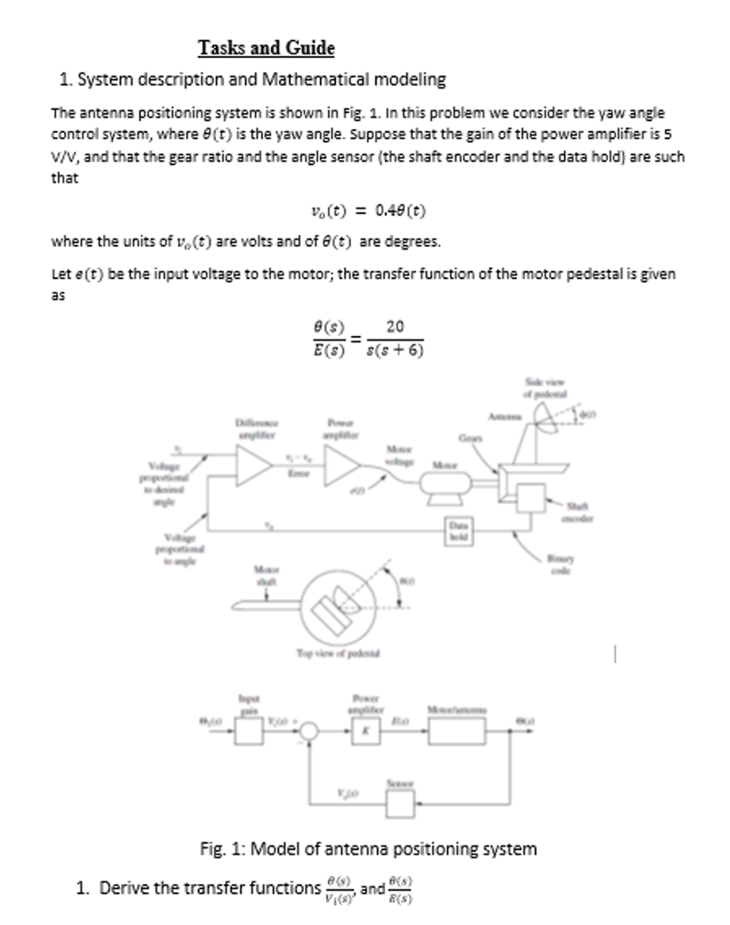Tasks and Guide 1. System description and | Chegg.com