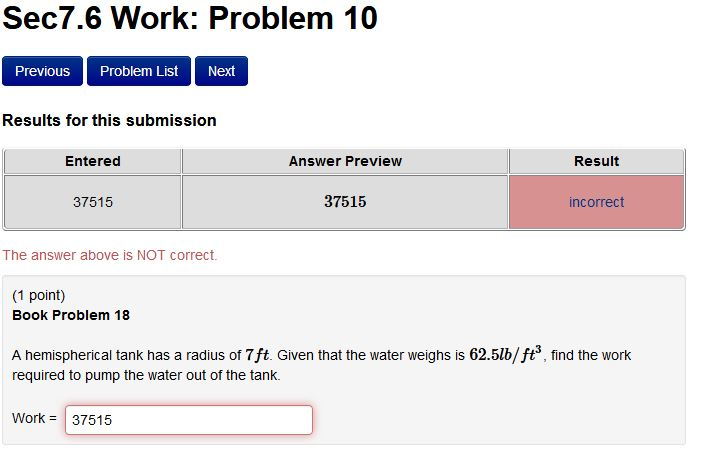 Solved Sec7.6 Work: Problem 10 Previous Problem List Next | Chegg.com