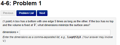 Solved 4-6: Problem 1 Previous Problem ListNext (1 point) A | Chegg.com