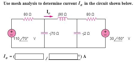 Solved Use mesh analysis to determine current I_0 in the | Chegg.com