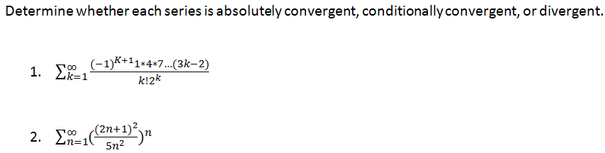 Solved Determine whether each series is absolutely | Chegg.com