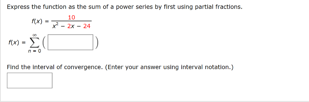 Solved Express the function as the sum of a power series by | Chegg.com