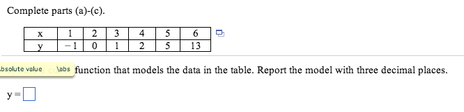Solved function that models the data in the table. Report | Chegg.com