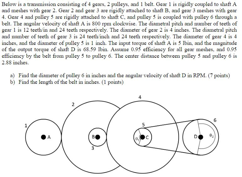 Solved Below is a transmission consisting of 4 gears, 2 | Chegg.com