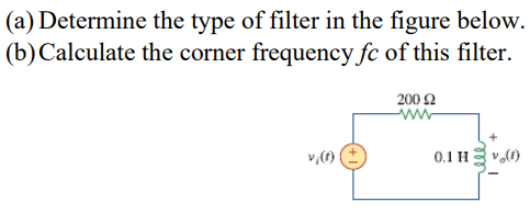 Solved (a) Determine the type of filter in the figure below | Chegg.com
