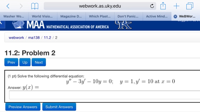 Solved Solve the following differential equation: y^" - 3Y^' | Chegg.com