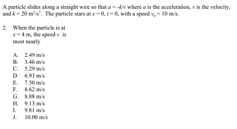 Solved A particle slides along a straight wire so that | Chegg.com