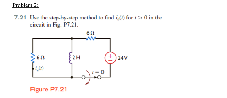 Solved Use the step-by-step method to find i_o(t) for t > 0 | Chegg.com