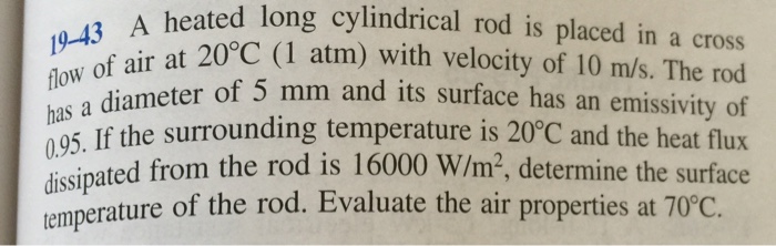 Solved a heated long cylindrical rod is placed in a cross | Chegg.com