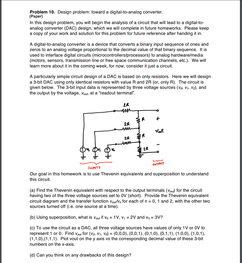 Solved Problem 10. Design problem: toward a | Chegg.com