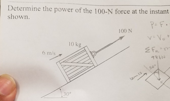 Solved Determine the power of the 100-N force at the instant | Chegg.com