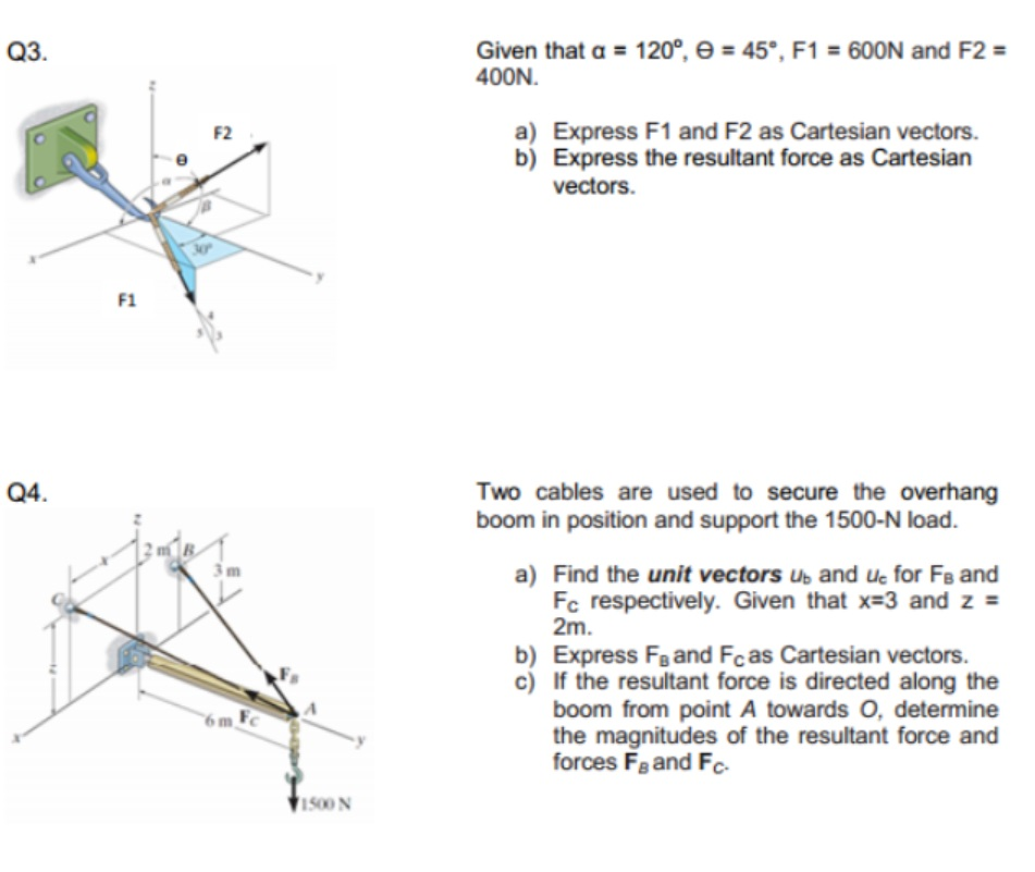 Solved Given that , , F1 = 600N and F2 = 400N. a) Express F1 | Chegg.com