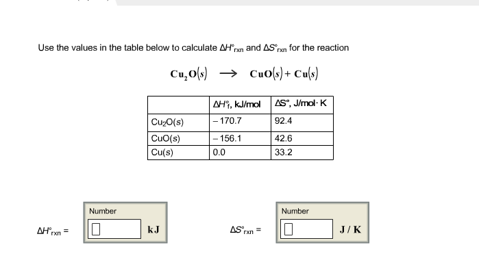 Solved calculate the delta h and delta s for the reaction | Chegg.com