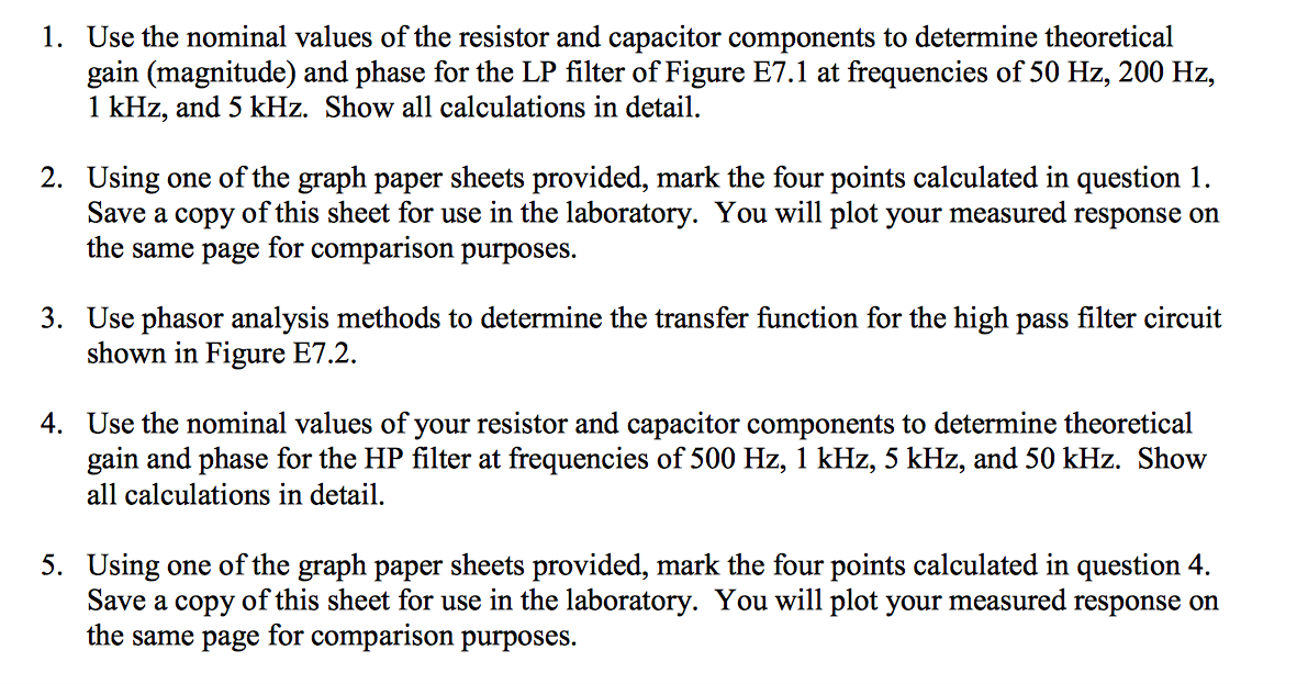 Solved 1· Use the nominal values of the resistor and | Chegg.com