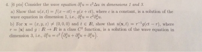 Solved 4. Consider the wave equation Partial | Chegg.com