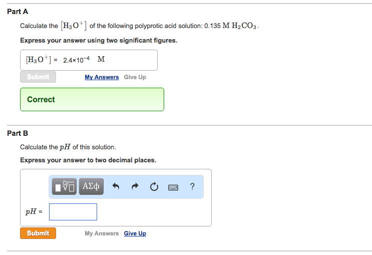 Solved Part A Calculate the [H3O+] of the following | Chegg.com