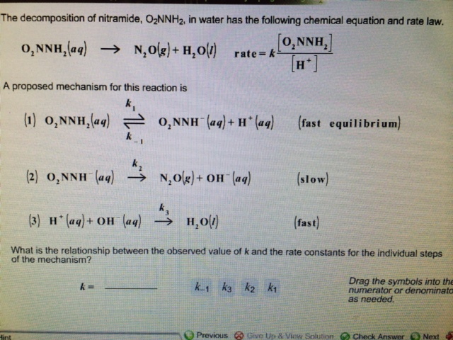 Solved The decomposition of nitramide, O2NNH2, in water has | Chegg.com