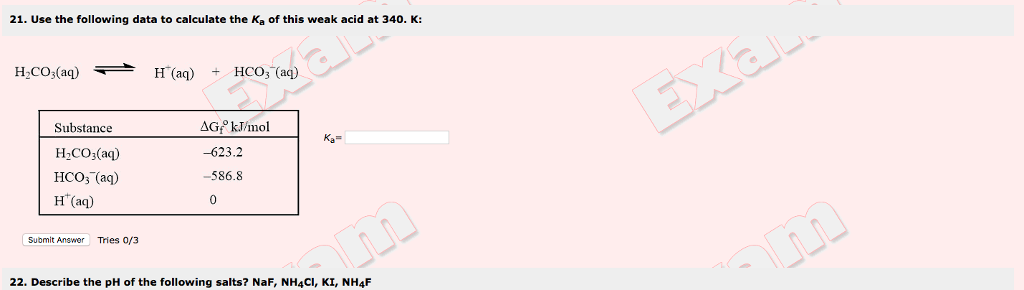 Solved 21. Use the following data to calculate the Ka of | Chegg.com