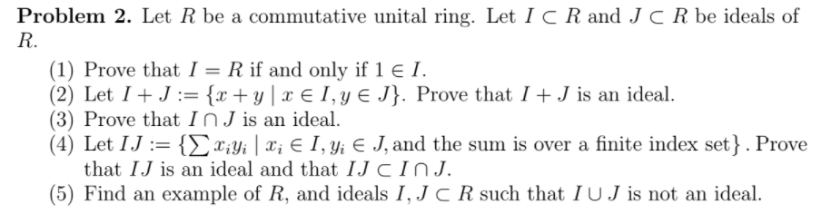 Solved Problem 2. Let R be a commutative unital ring. Let「C | Chegg.com