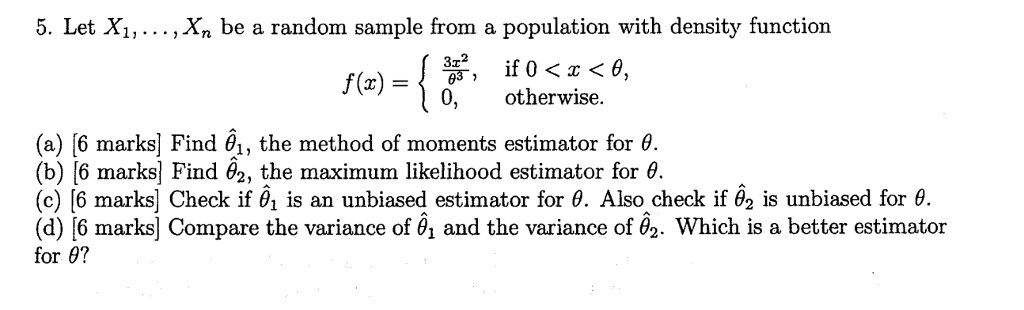 Solved Let X_1, ..., X_n be a random sample from a | Chegg.com