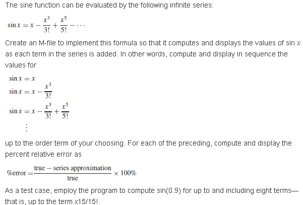 Solved The sine function can be evaluated by the following | Chegg.com