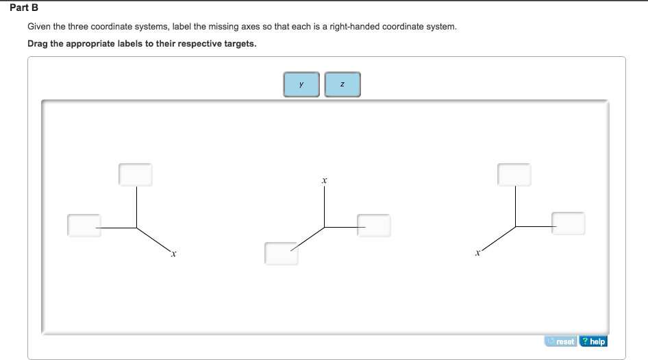 Solved Given the three coordinate systems, label the missing | Chegg.com