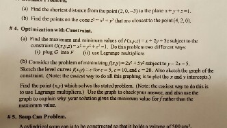 optimization and constraint | Chegg.com
