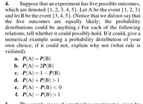 Solved Suppose that an experiment has five possible | Chegg.com