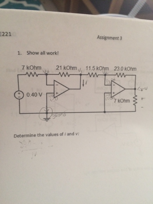 Solved 221 Assignment 3 1. Show all work! 7 kOhm 21 kOhm y | Chegg.com