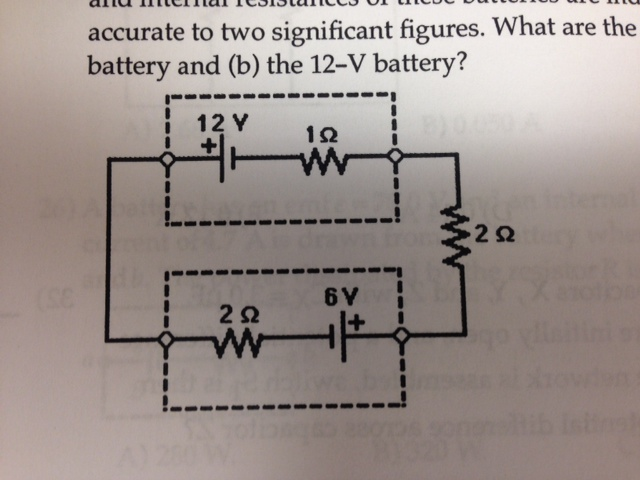 Solved A circuit contains two batteries and a 2.0 -ohm | Chegg.com
