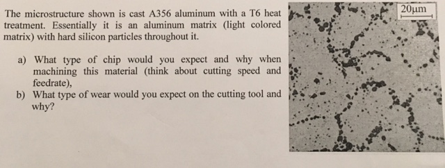 Solved The microstructure shown is cast A356 aluminum with a | Chegg.com