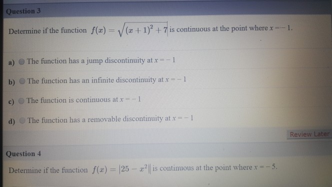 Solved Determine if the function f(x) = squareroot (x+ 1)^2 | Chegg.com