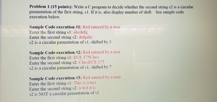 Solved Problem 1 (15 points): Write a C program to decide | Chegg.com