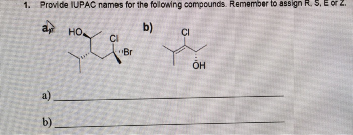 Solved Provide IUPAC names for the following compounds. | Chegg.com