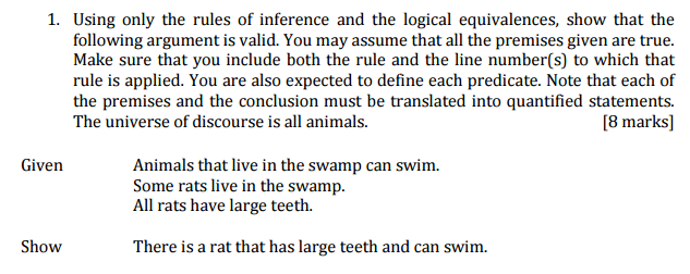 Solved Using only the rules of inference and the logical | Chegg.com