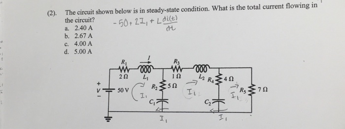 Solved The circuit shown below is in steady-state condition. | Chegg.com