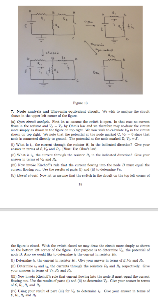 Solved close Figure 13 7. Node analysis and Thevenin | Chegg.com