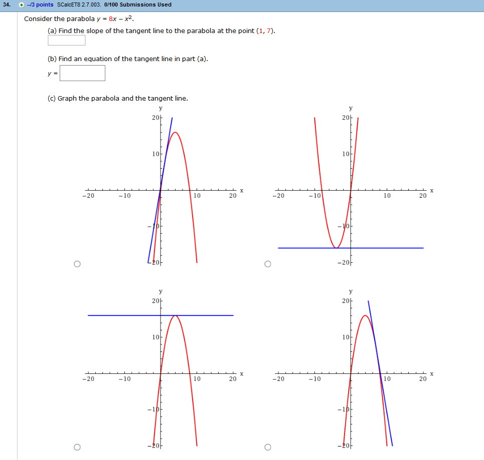 Solved 8. -/6 points SCalcET8 2.3.001. 0/100 Submissions | Chegg.com